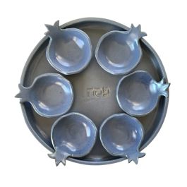 Blue Pomegranates Seder Plate by Calypso Chile